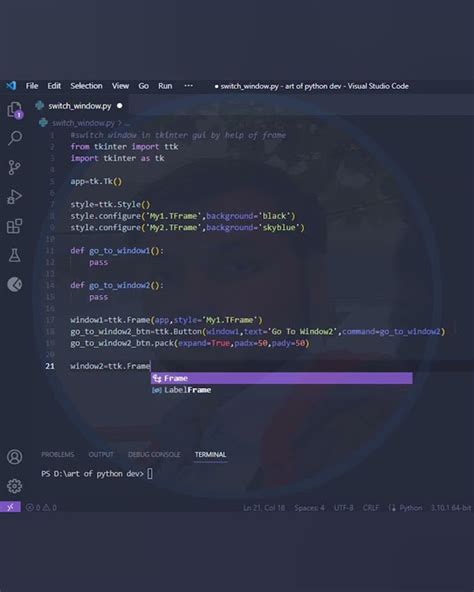 Switch Window In Tkinter Gui Using Frame Youtube