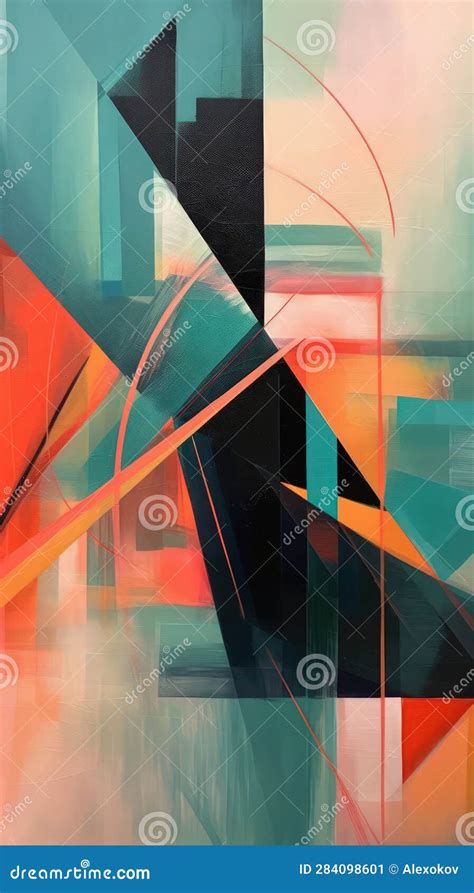Contemporary Abstract Composition With Intersecting Planes And Bold Color Palette Ai Generated