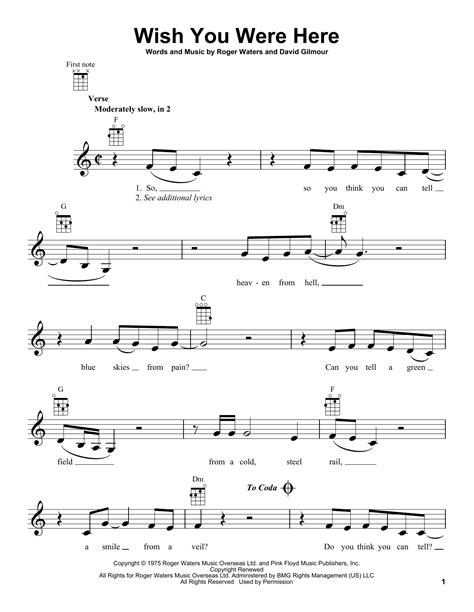 Guitar Chords For Wish You Were Here