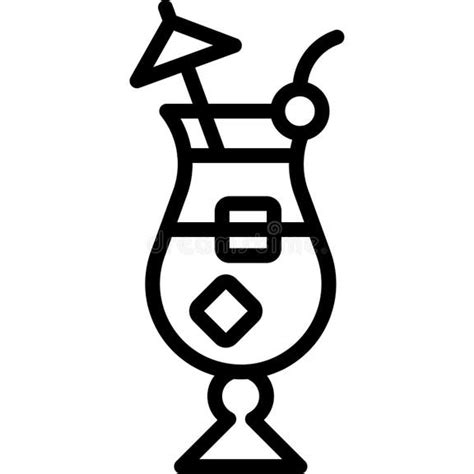 Sex On The Beach Cocktail Icon Alcoholic Mixed Drink Vector Stock