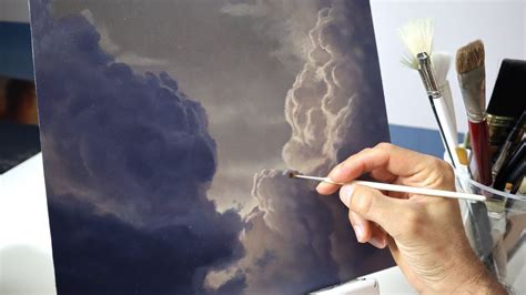 How To Paint Clouds Realistic Storm Cloud Painting Tutorial YouTube Abstract Painting