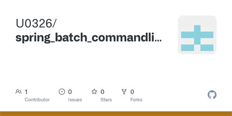 Github U0326 Spring Batch Commandline Sample