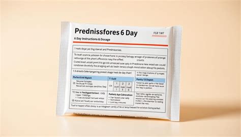 Prednisone 6 Day Pack Instructions And Dosage