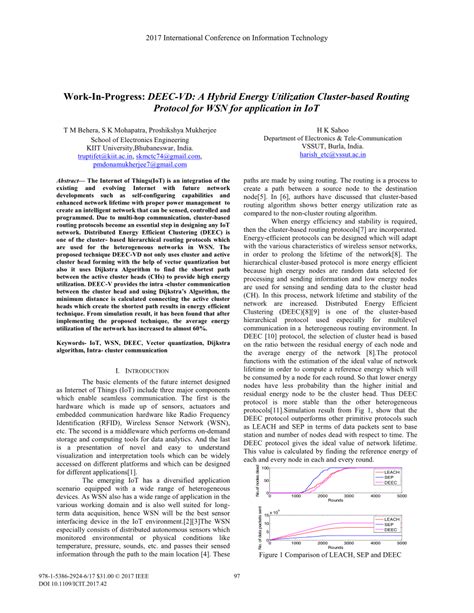 PDF Work In Progress DEEC VD A Hybrid Energy Utilization Cluster Based Routing Protocol For
