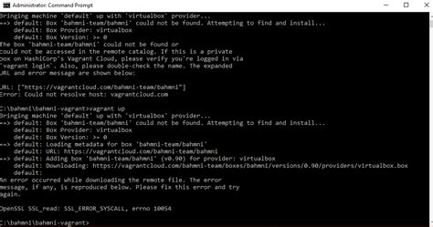 installing bahmni in windows machine open ssl error development