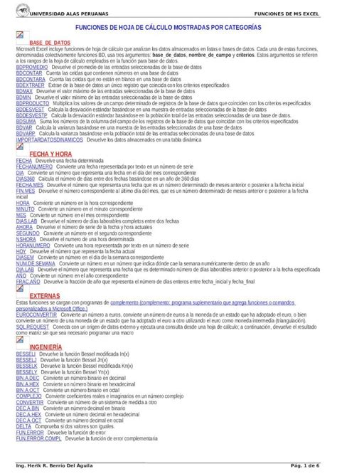 Doc Funciones De Excel Dokumentips