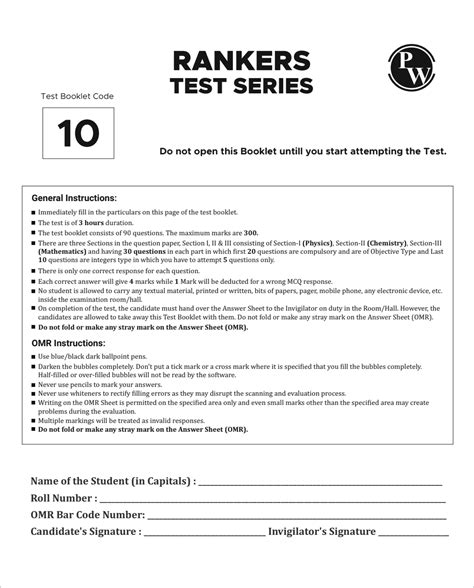 NTA JEE MAIN Rankers Test Series 2024 With Latest Pattern 10 Full Syllabus 4 Part Syllabus