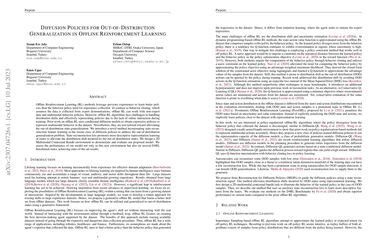 Diffusion Policies For Out Of Distribution Generalization In Offline
