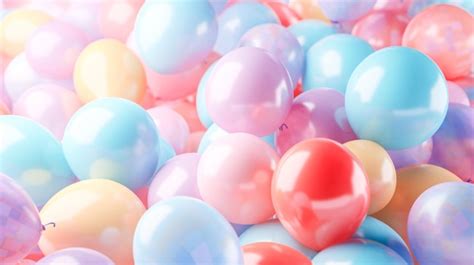 Premium Ai Image Colorful Balloons Floating In The Sky Generative Ai