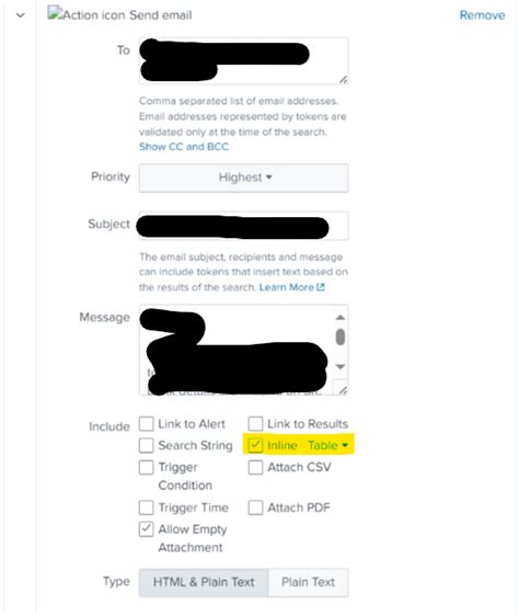 how to create a servicenow ticket from splunk alert including the result table from the alert