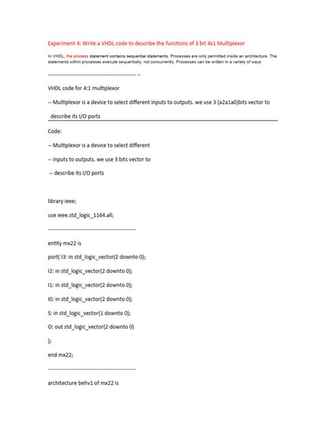 Mux Lab Pdf Vhdl Electronic Design