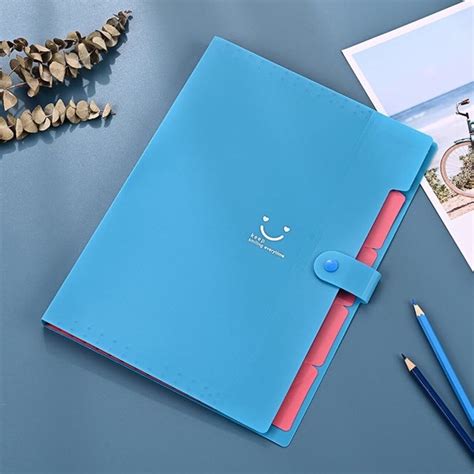 🐱 แฟ้ม แฟ้มเอกสาร แฟ้มใส่เอกสาร ขนาด A4 แบบ 5 ช่อง กระเป๋าเอกสาร เก็บของ สีสันสดใส วัสดุคุณภาพดี