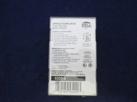 Bell 5320 0 Single Gang Box Process Industrial Surplus Corp