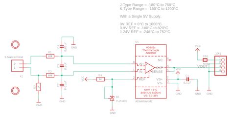 interfacing ad8495 k type thermocouple with arduino