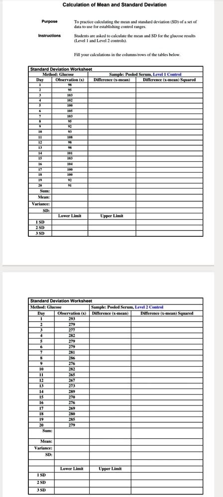 Video Solution Calculation Of Mean And Standard Deviation Purpose To Practice Calculating The