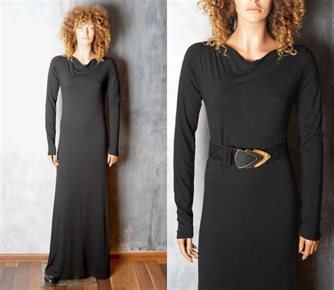 Black Maxi Long Dress Solid Black Dress Black Floor Etsy