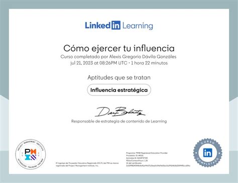 alexis gregorio dávila gonzáles en linkedin certificate of completion