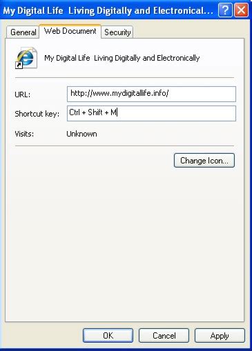 assign keyboard shortcuts to access favorite websites in internet