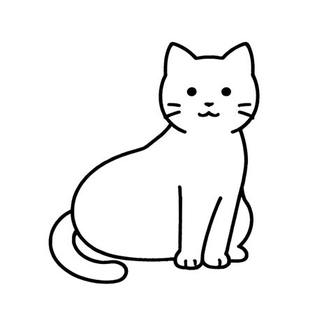 シンプルな猫のイラスト 無料で商用可の背景透過フリーイラスト｜いらすとさん。