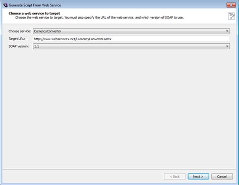 The Generate Script From Web Service Wizard EPP Docs