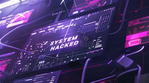 Computer Screen Displays The Words System Hacked Written In White Surrounded By Code And