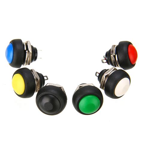 6Pcs Lot 12mm Mini Momentary Push Button Switch Waterproof Round ON OFF Toggle Push Button