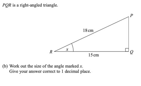 GCSE Maths Test Right Angled Triangles Edexcel
