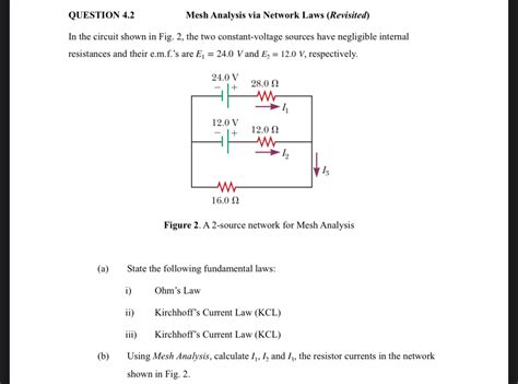 Solved QUESTION Mesh Analysis Via Network Laws Chegg