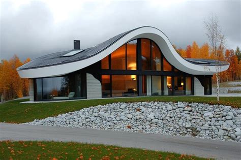 Curved Concrete Architecture Premium Ai Generated Image