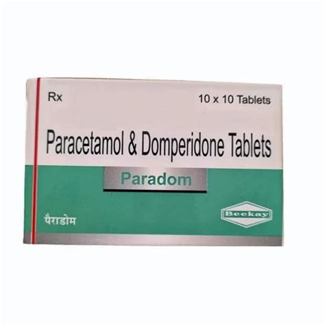 Paracetamol And Domperidone Paradom Tablets Prescription Packaging Type Strip At ₹ 90 Strip