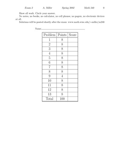 Exam 2 Questions Introduction To Discrete Mathematics Math 240 Docsity