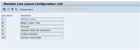 O Z SAP Tcode Payment Adv Notes Line Layout