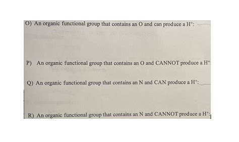 Solved O An Organic Functional Group That Contains An O And Chegg