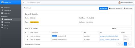 Updated Employee Payslip Generator With Sending Mail Using Php And Gmail Smtp Sourcecodester