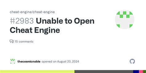 Unable To Open Cheat Engine Issue Cheat Engine Cheat Engine GitHub
