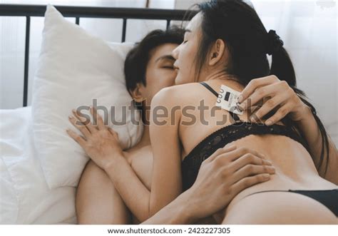 Safe Sex Concept Woman Wearing Black Stock Photo Shutterstock