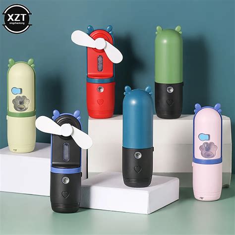 여름 시원한 선물 2 In 1 수화 스프레이 미스트 미니 팬 Usb 충전식 휴대용 전기 팬 야외 냉각 제품