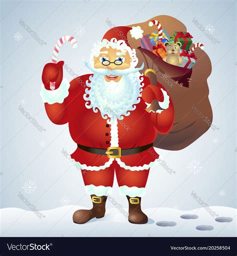 Santa Claus Holding A Candy Cane Royalty Free Vector Image