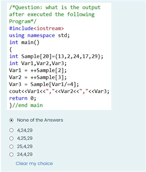 Solved Question What Is The Output After Executed The