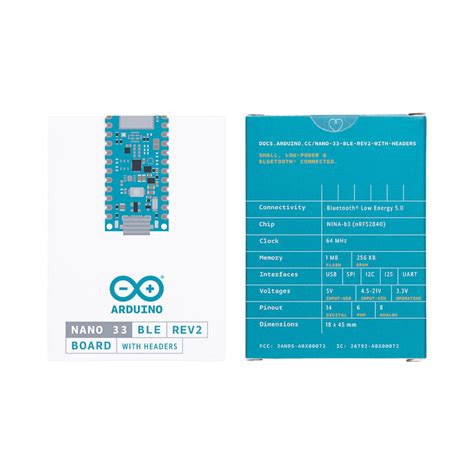 Arduino Nano 33 Ble Rev2 Avec Headers Bastelgarage Boutique En Ligne Délectronique