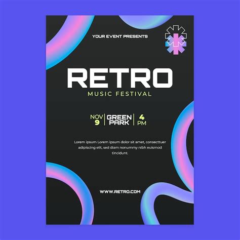 Premium Vector Gradient Wavy Shape Poster Template