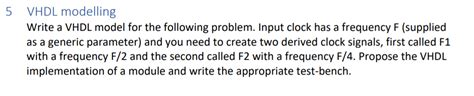 Solved VHDL Modelling Write A VHDL Model For The Following Chegg