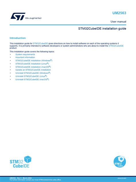 um2563 stm32cubeide installation guide stmicroelectronics pdf