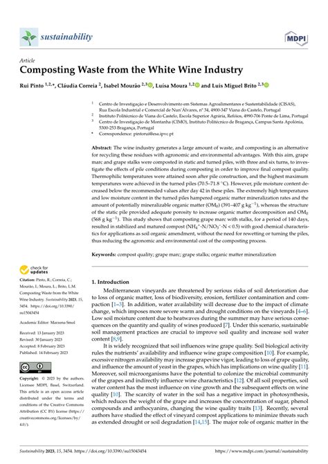 PDF Composting Waste From The White Wine Industry