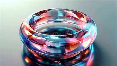 Beautiful Swirling Glass Orb Reflecting Colorful Light Patterns On A Surface Stock Illustration