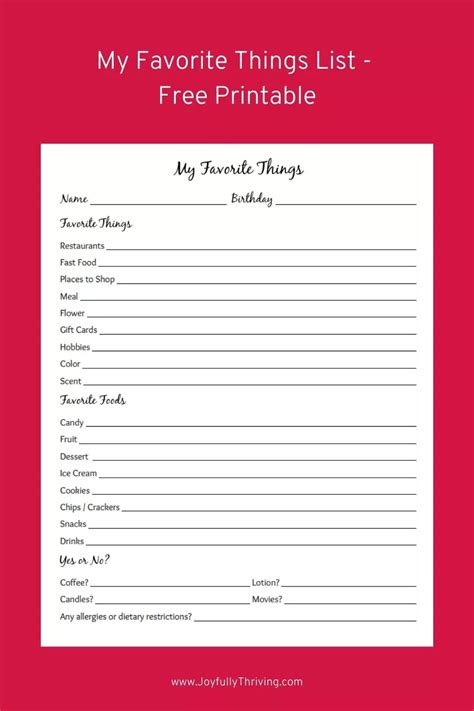 My favorite things list – Artofit