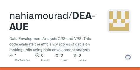 Github Nahiamouraddea Aue Data Envelopment Analysis Crs And Vrs