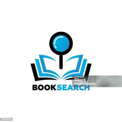 책 검색 로고 템플릿 디자인 벡터 엠블럼 디자인 개념 창조적 인 기호 아이콘 개념에 대한 스톡 벡터 아트 및 기타 이미지