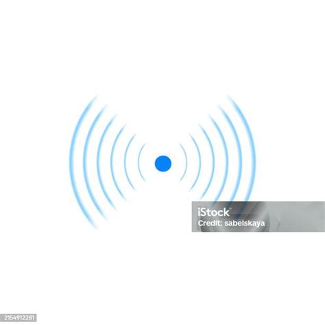 Wifi Technology Digital Radar Sonar Vector Symbol Blue Wireless Waves Radial Signal Sound Effect