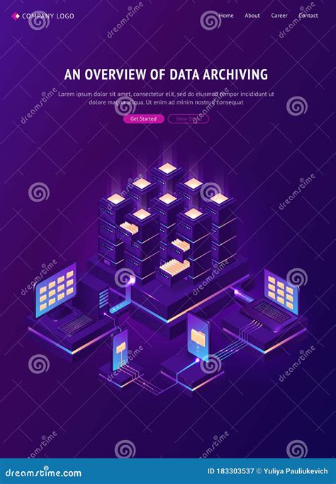 Overview Of Data Archiving Banner Stock Vector Illustration Of Application Archive 183303537